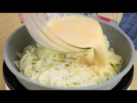 If you have 1/2 cabbage and 4 eggs at home, make this recipe that everyone will love!
