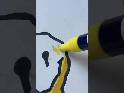 Dripping smiley face drawing with paint markers