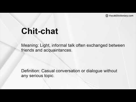Chit-chat Meaning