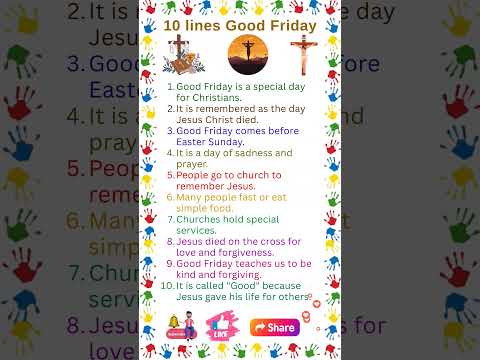 10 Lines on Good Friday | Essay on Good Friday | Speech on Good Friday | Good Friday Message