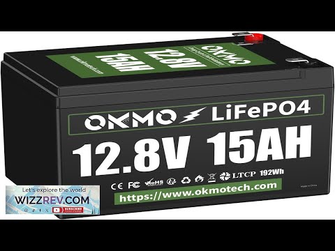 OKMO 12V 15Ah LiFePO4 Lithium Battery 12.8V 4000+ Deep Cycles rechargeable Battery Review