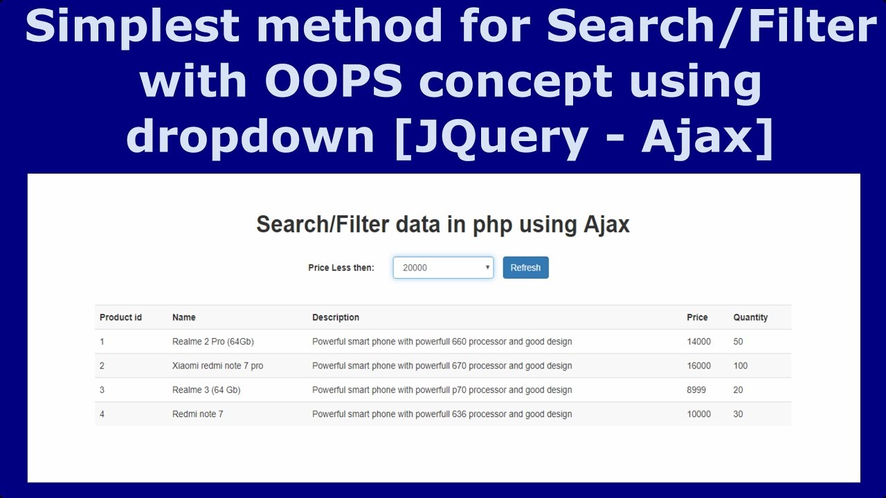 How to Search/Filter data in php using Ajax [for beginners]