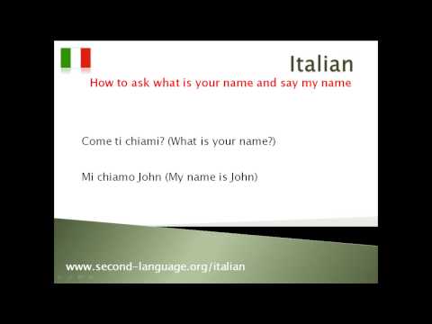 How to Ask What is Your Name in Italian