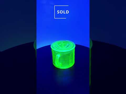 Anchor Hocking Block Optic Green Uranium Vaseline Glass Sugar w Lid #reselling #green #reseller