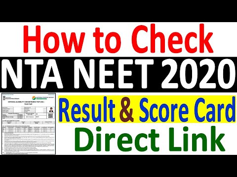 NEET 2020 Result Out ¦¦ How to Check NEET 2020 Result ¦¦ NTA NEET UG 2020 Result Score Card Link