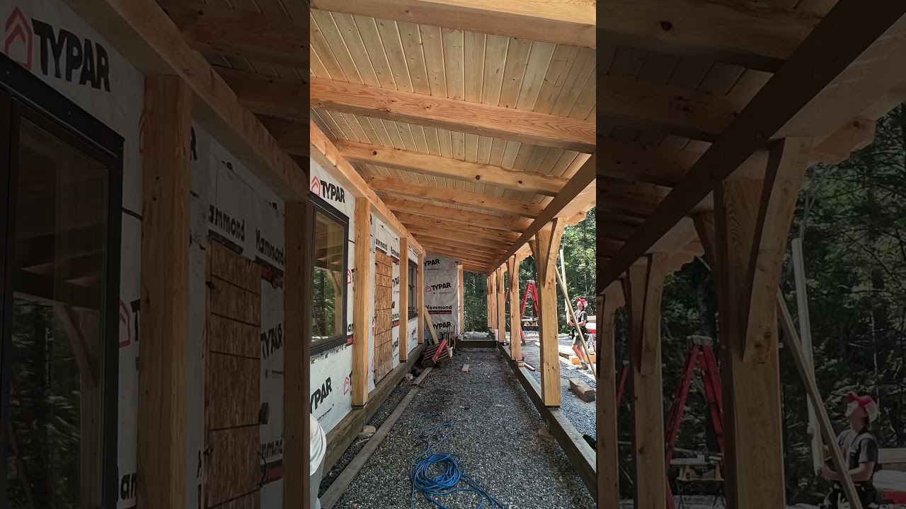 Building a timber frame covered porch