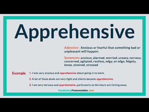 How to Pronounce APPREHENSIVE l Definition, Meaning, Example and Synonyms of APPREHENSIVE by VP