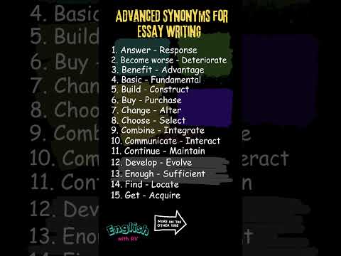 🟨🟩30 Advanced Synonyms for Essay Writing #learning #english #synonyms #shortsvideo #shorts #ielts