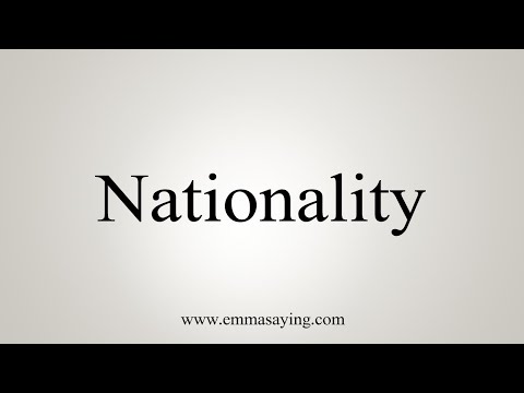 How To Say Nationality