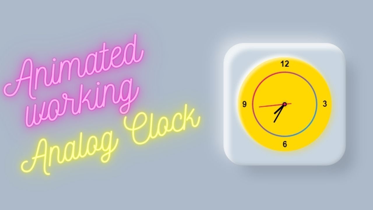 Working Analog Clock using HTML CSS and Javascript || Animated Working Analog Clock
