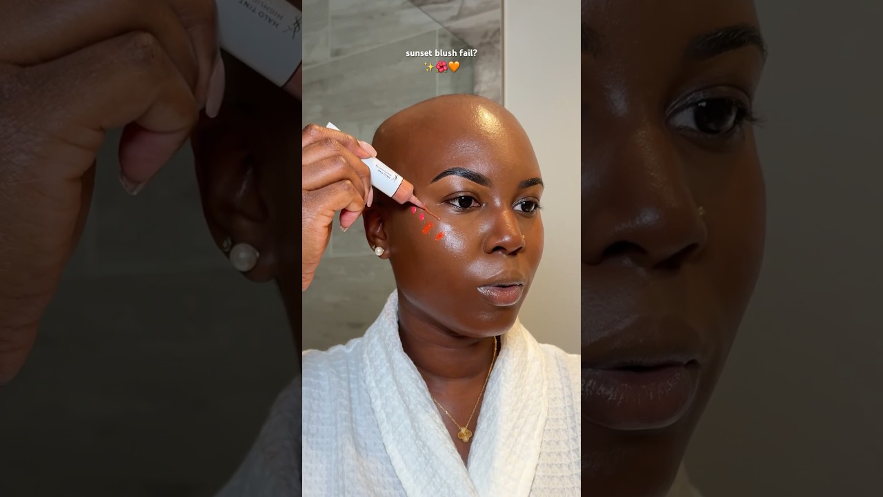 Sunset blush trend fail? ✨🌺🧡 Let me know what you think below! #viralmakeup #trending