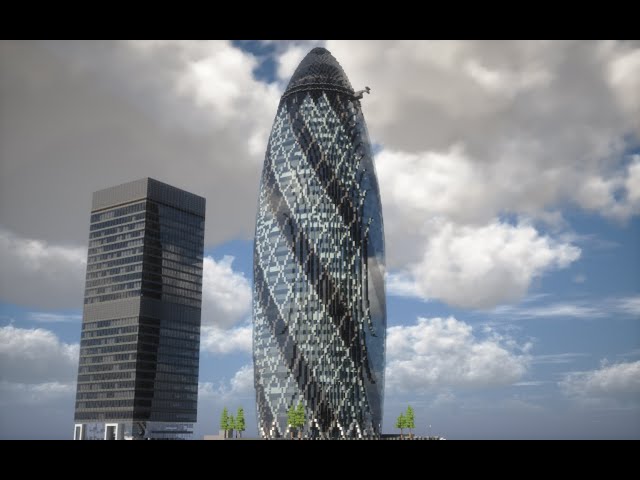 The Gherkin (London) in Minecraft (1:1, with Full Interior, Free ...