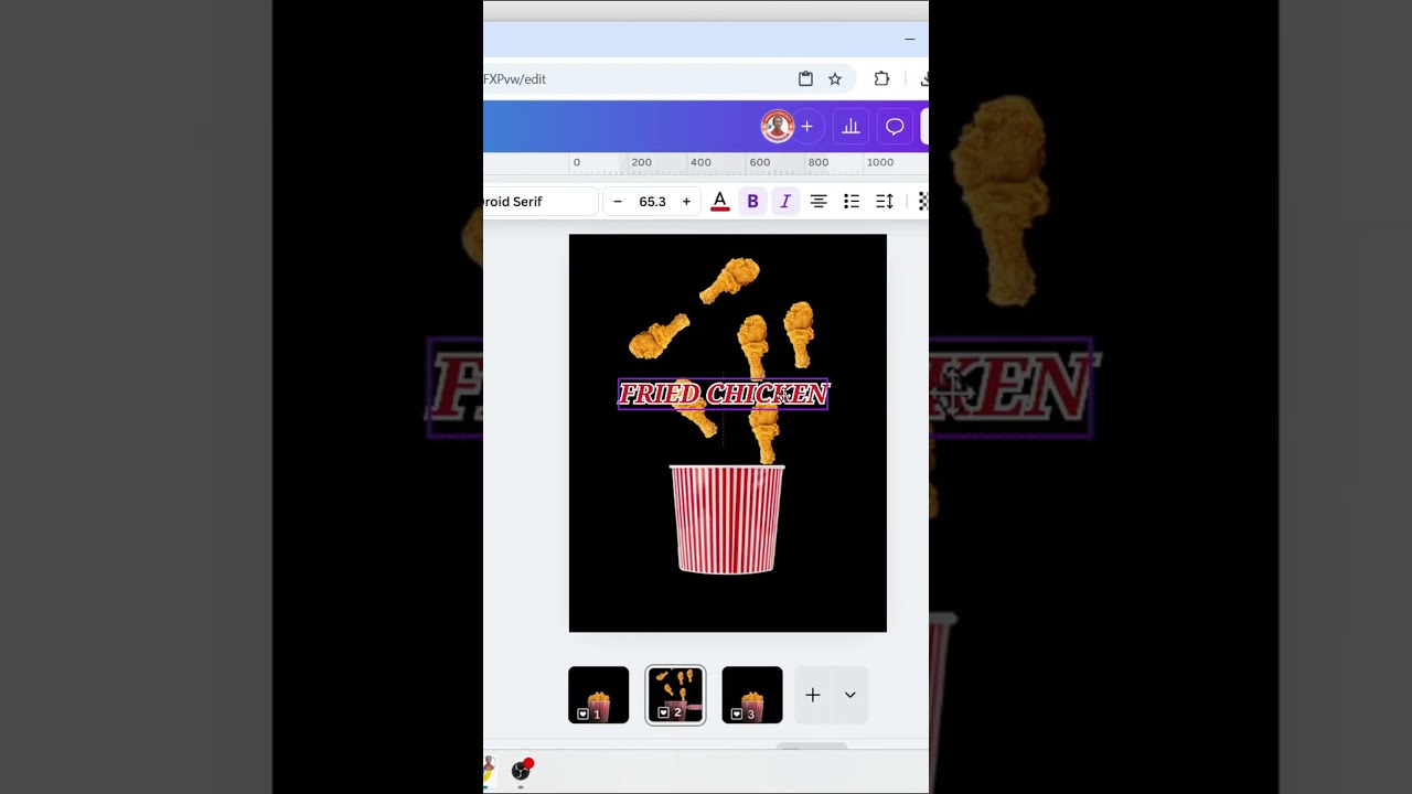 Canva animation tutorial create fried chicken motion graphic #canvatips #tutorial #motiondesign
