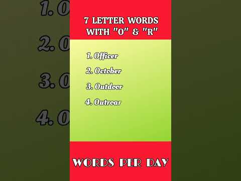 Common 7 letter words with "O" & "R" #englishlearners #englishlearning #youtubeshorts