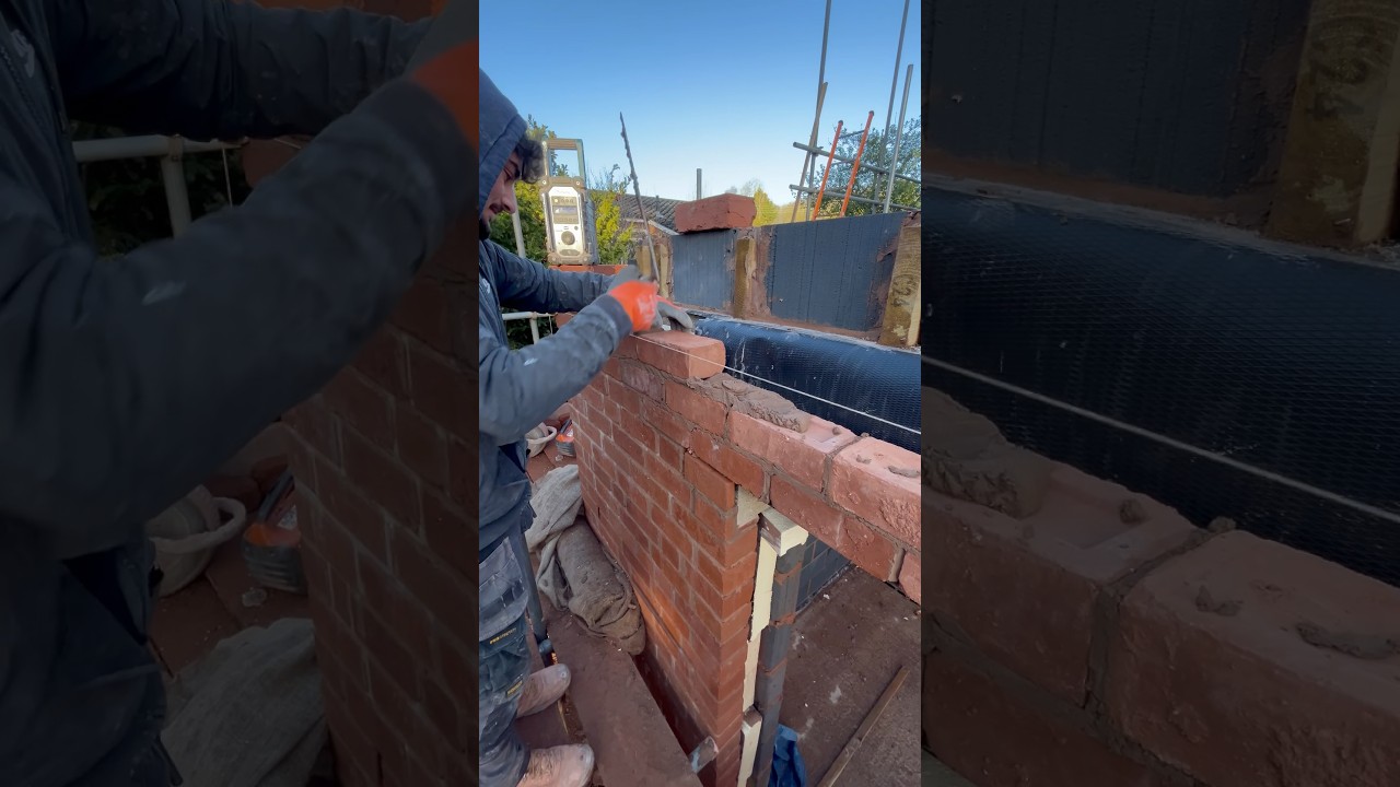 Apprentice is laying handmade 76mm bricks!#builder #construction #bricklaying #building #brickwork