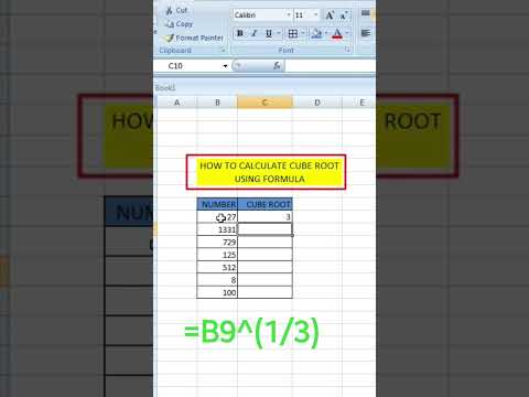 How to Calculate Cube root in excel#excel #exceltips #youtubeshorts #shorts