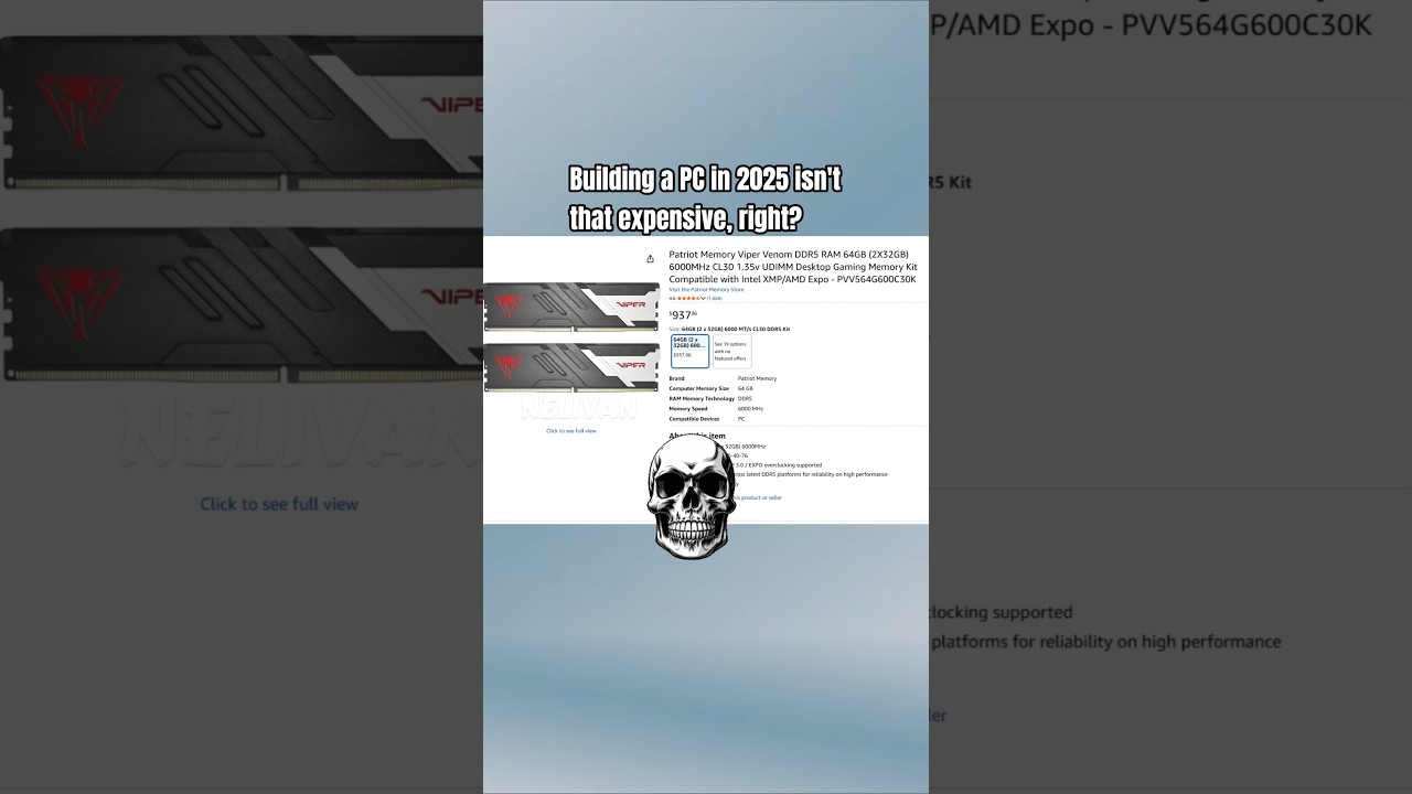 DDR5 is getting ridiculous. #pcgaming #pcmasterrace #ram #ai #corsairvengeance