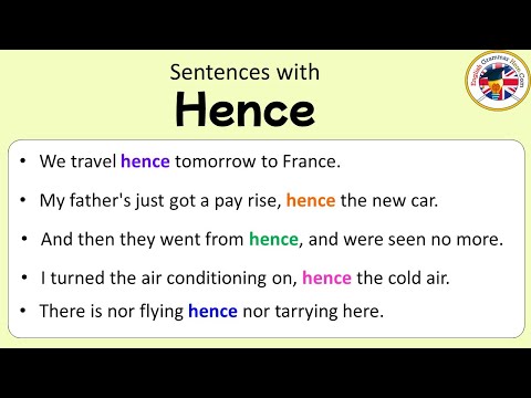 Sentences with Hence, Hence in a Sentence, Example Sentences about Hence #sentences #grammar