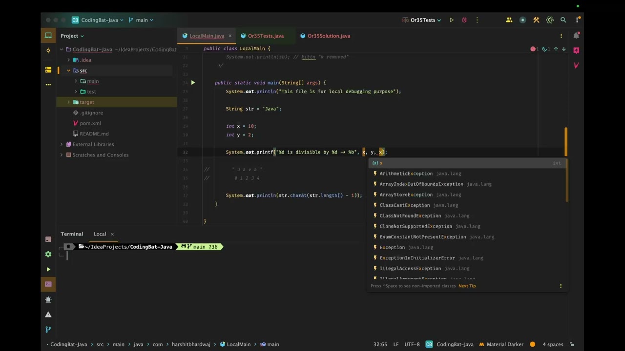 CodingBat Java | Warmup-1 Section | or35 Problem
