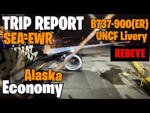 TRIP REPORT | Alaska Airlines B737-900(ER) | UNCF Livery | REDEYE | Seattle (SEA) - Newark (EWR)