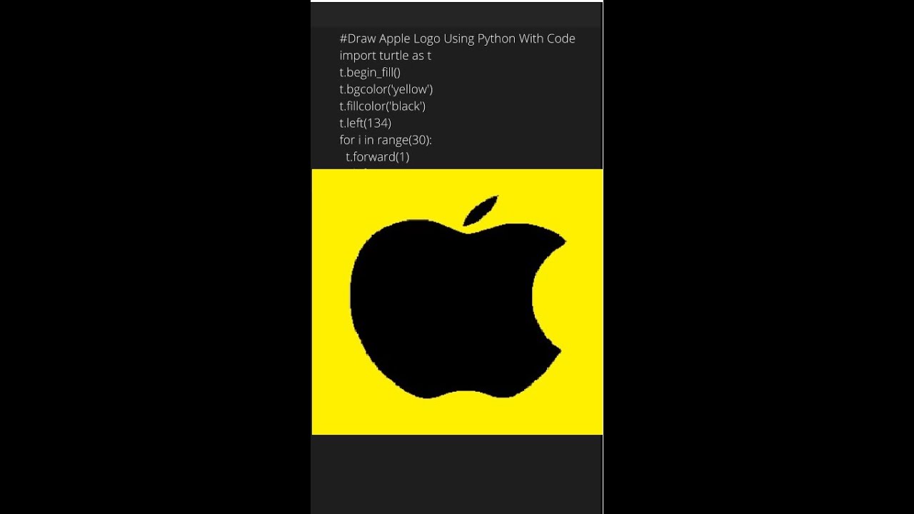 Draw Apple Logo Using Python With Code | #draw Apple logo #pythonturtle #Awesome Python Turtle Codes