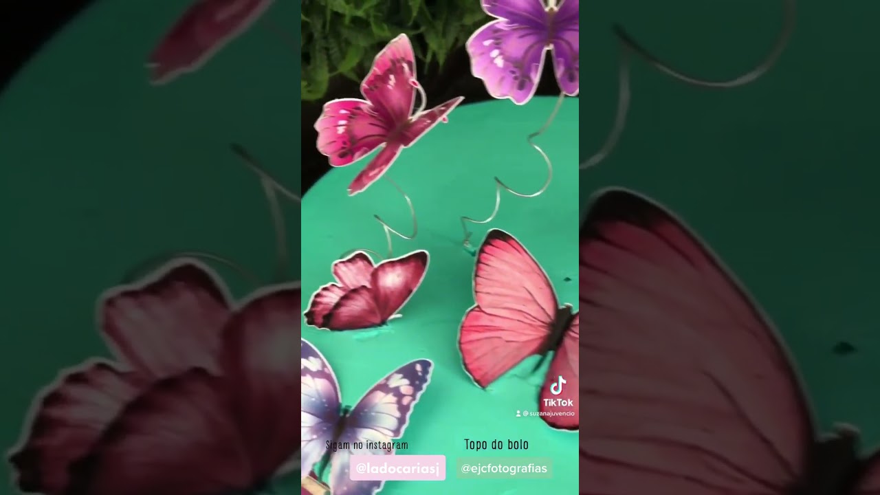 Topo de bolo personalizado, tema: borboletas