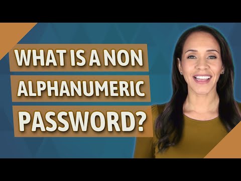 What is a non alphanumeric password?