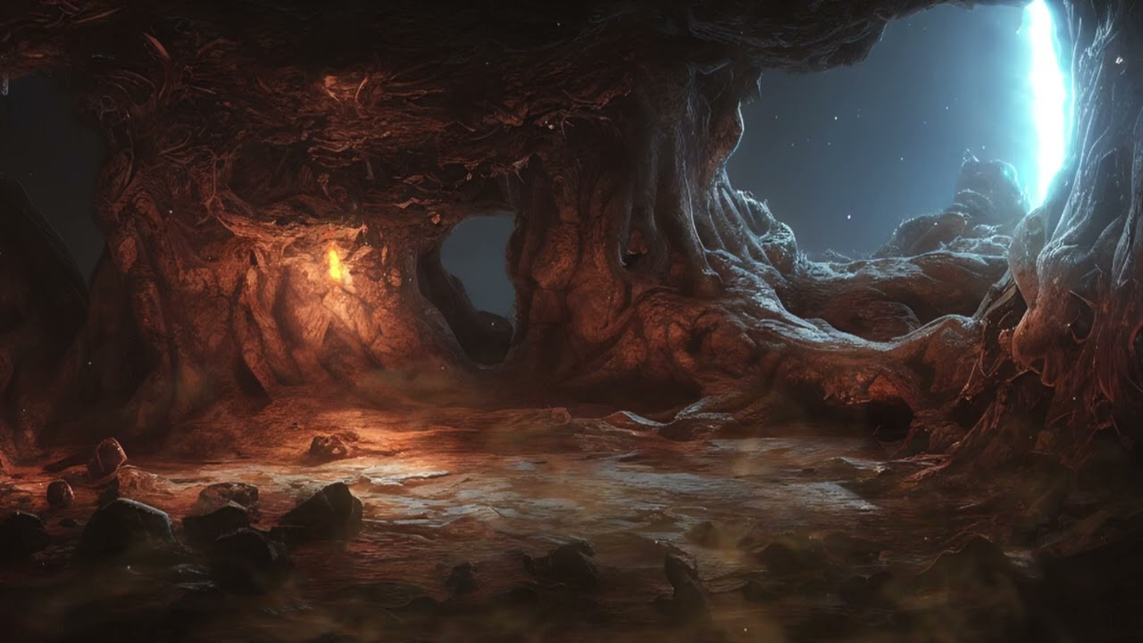 Otherworldly cave | Free animated motion background | Cave scenery animation