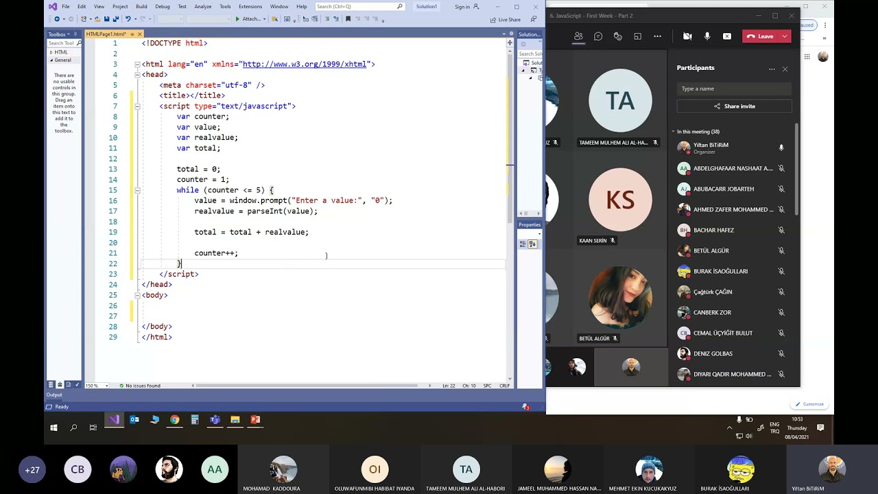 Week 6-Lecture 2-JavaScript