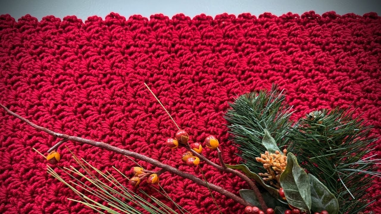 Christmas Crochet Table Runner🎄EASY | SHELL STITCH