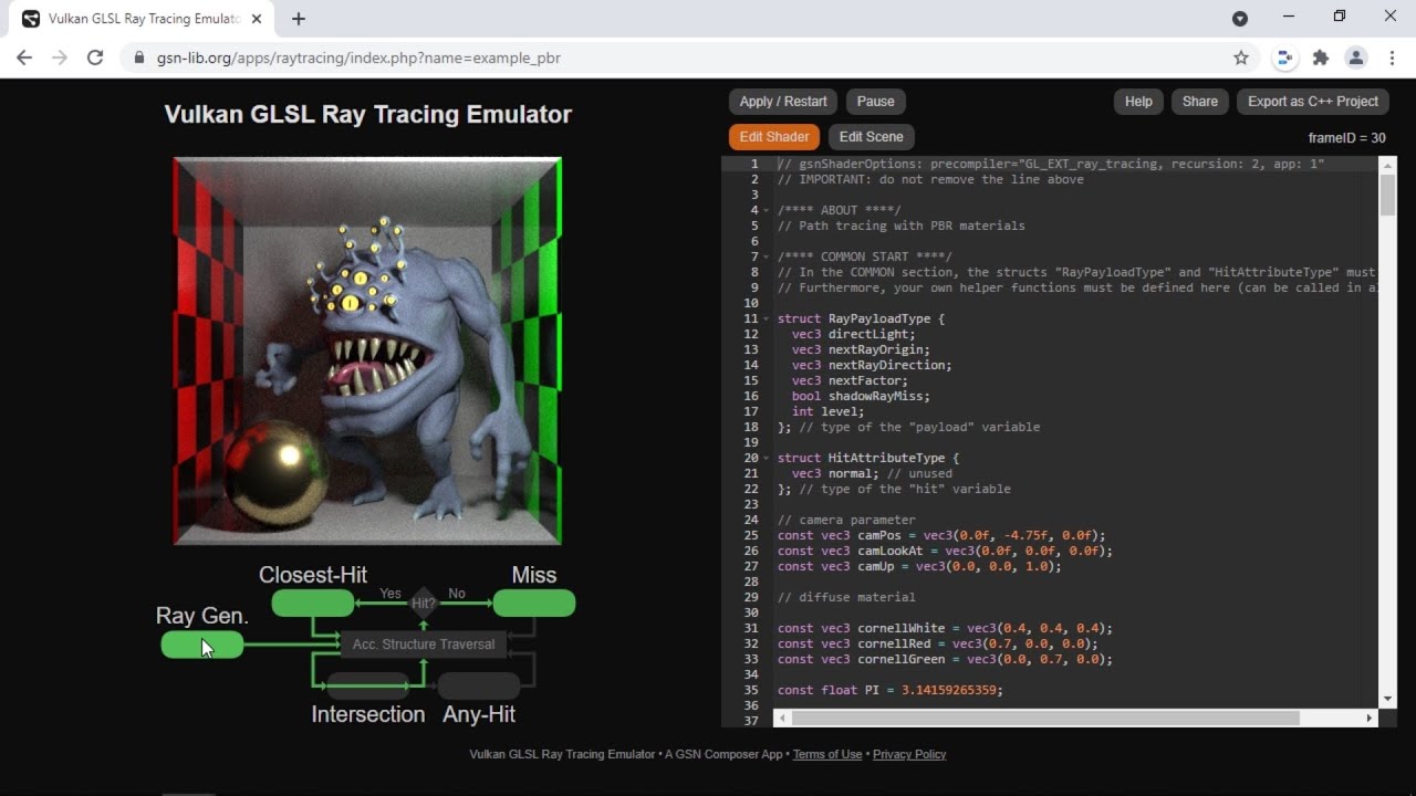 Vulkan GLSL Ray Tracing Emulator