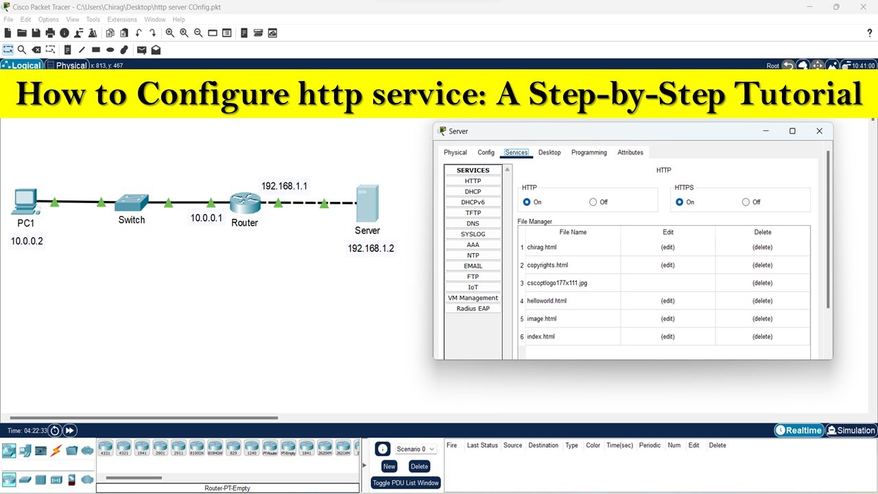 How to configure HTTP service | Step-by-Step Guide: Setting up HTTP Service in Packet Tracer
