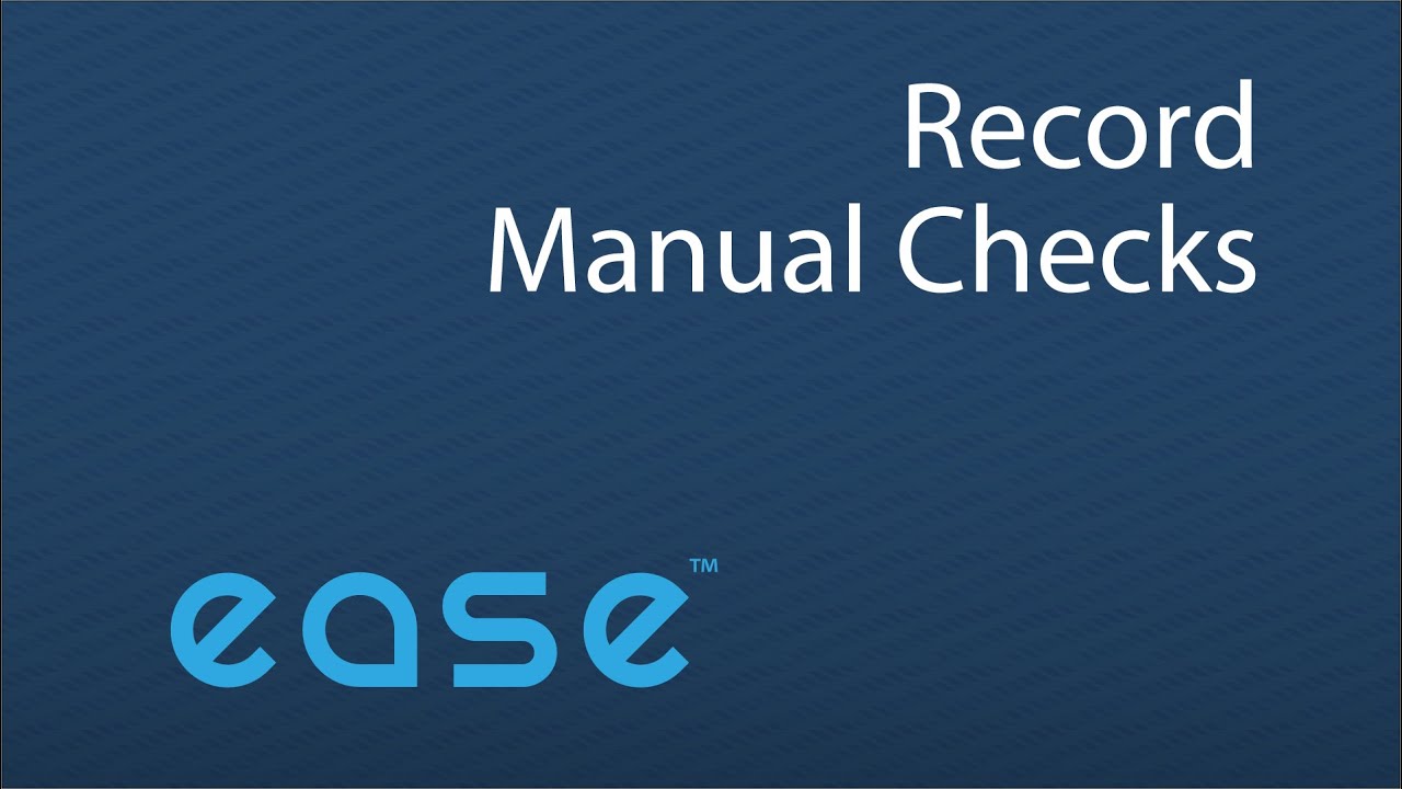 How to Record Manual Checks
