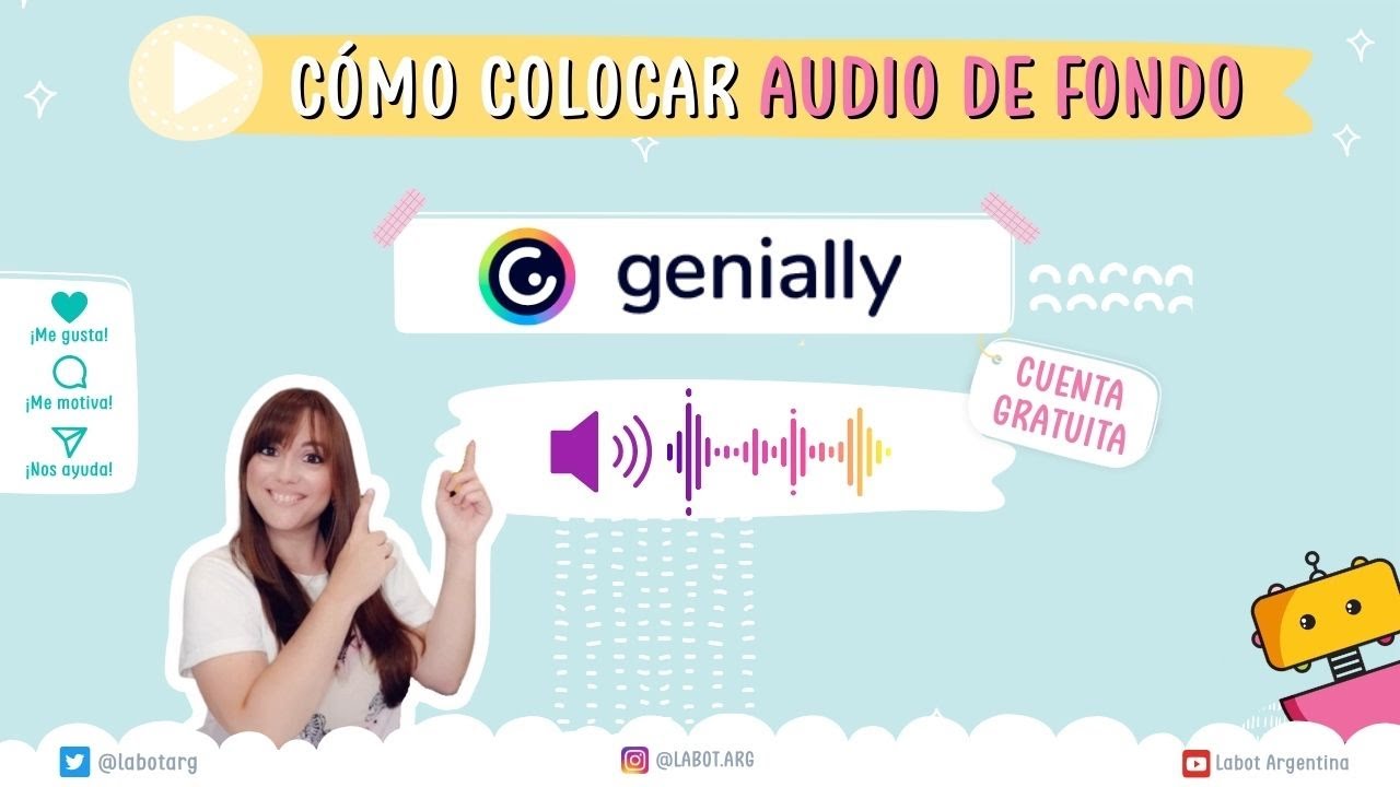 How to add background music and audio buttons in Genially for free