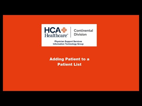 Adding a Patient To Your Patient List in PatientKeeper