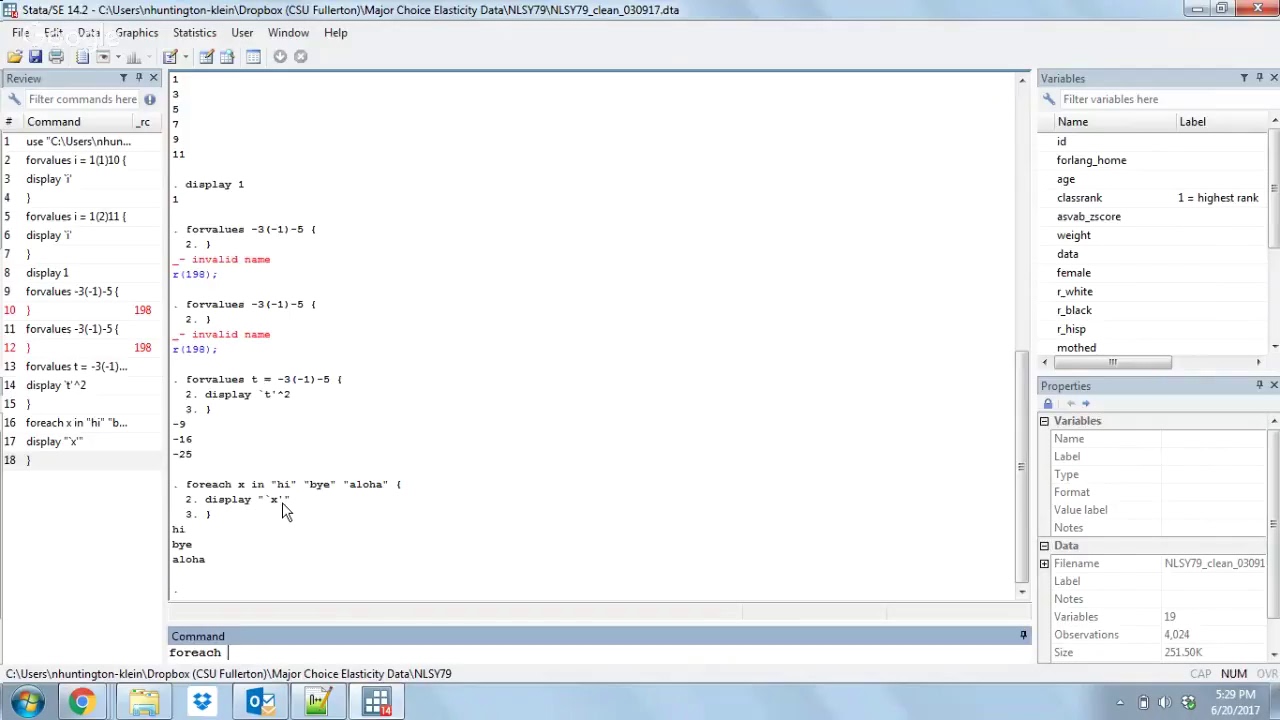 Basic Loops in Stata
