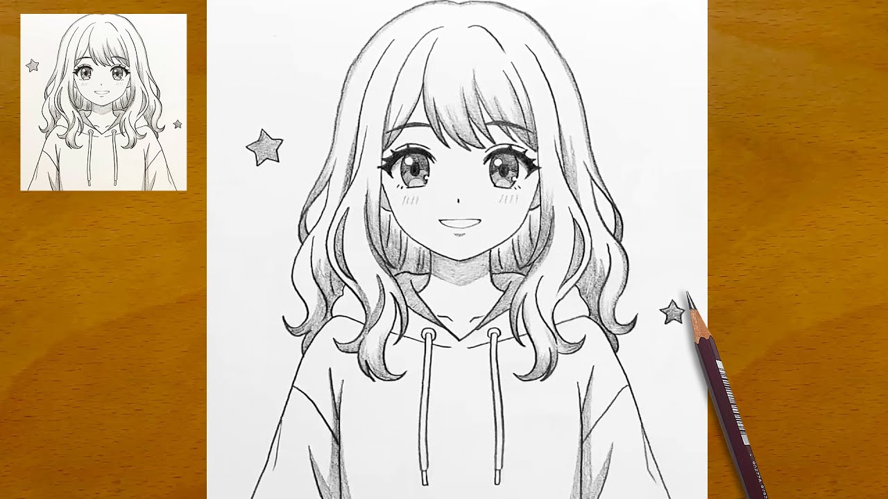Cómo dibujar una hermosa chica de anime paso a paso | Arte a lápiz