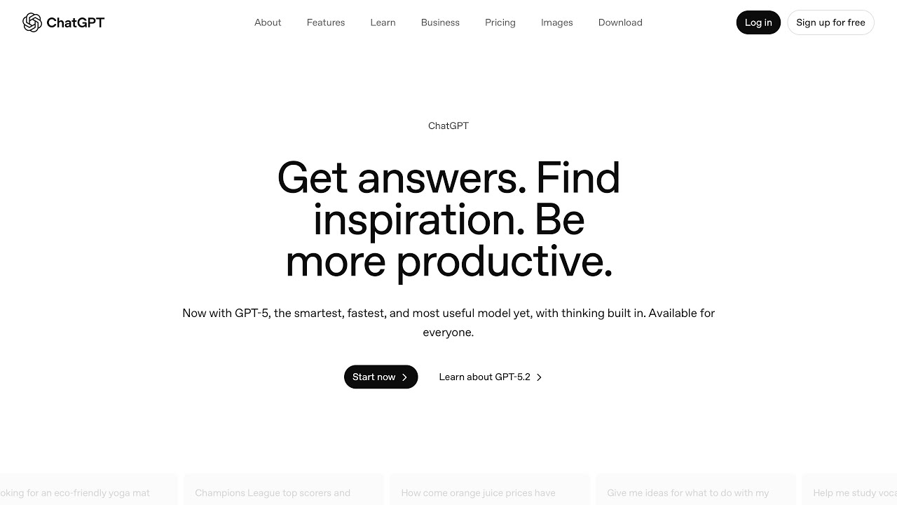 ChatGPT | AI Chatbot to Discover, Learn & Create · Chatgpt.com · February 2026