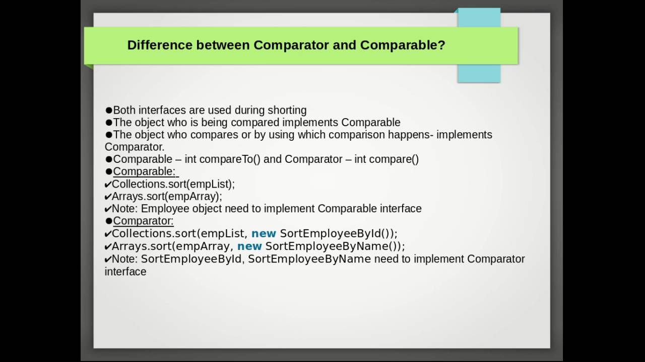 Java Interview Question #5: What is difference between Comparator and Comparable in Java