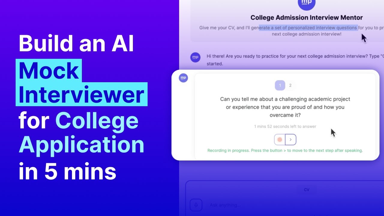 Build an AI Chatbot to Mock Interview Students for their next College Admission Interviews!