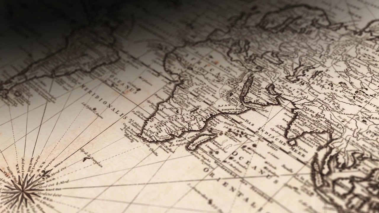 Vintage World Map 3D Rotation    Stock Footage