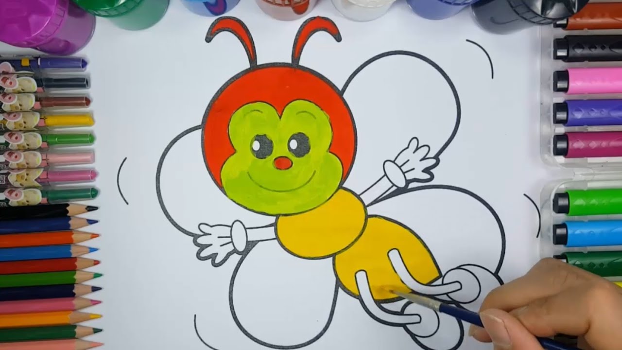 Learning Colors for Toddlers BEE Coloring Page | Learning Coloring Pages for Kids