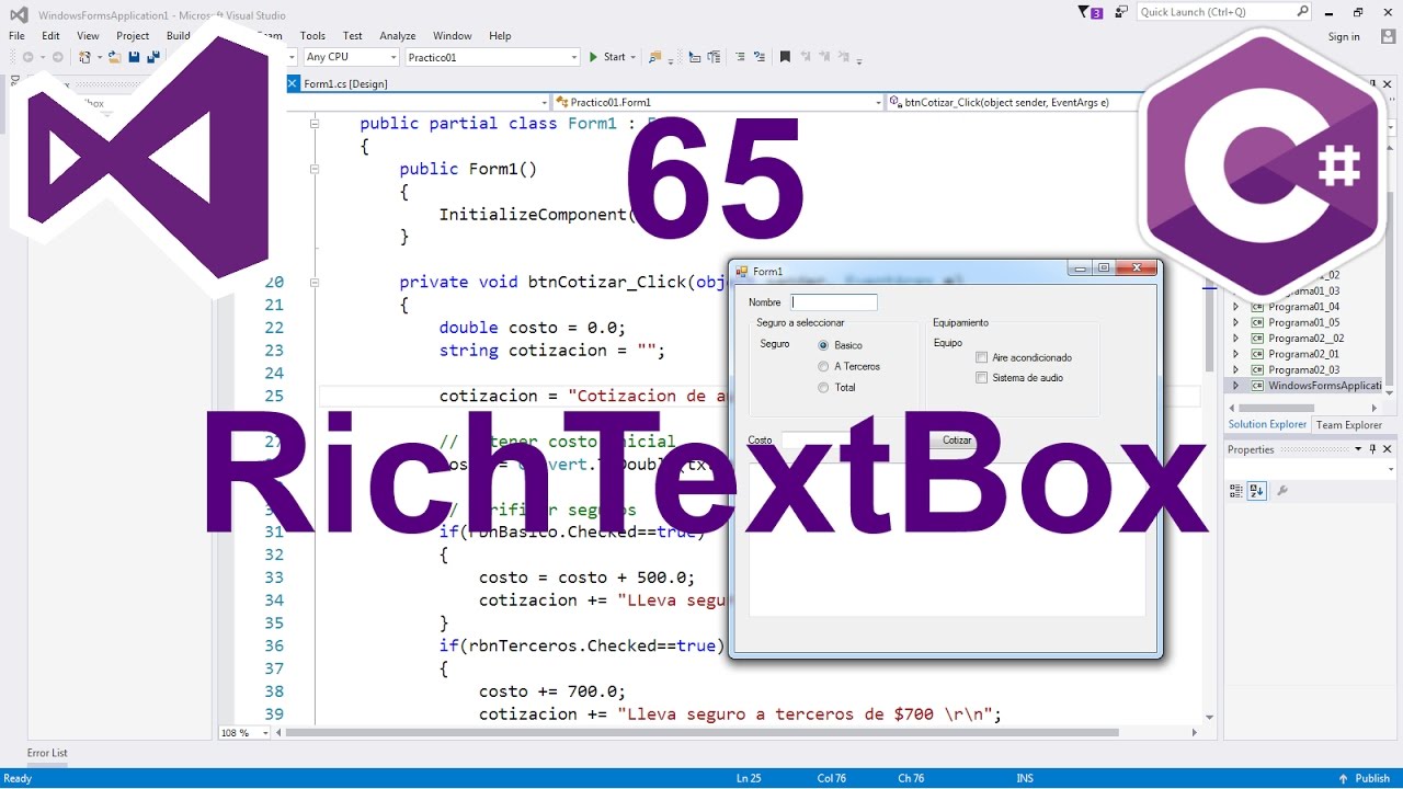 Windows Forms Programming C# 65 --- RichTextBox