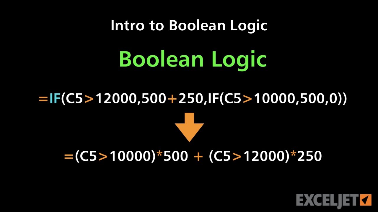 How to use boolean logic in Excel formulas