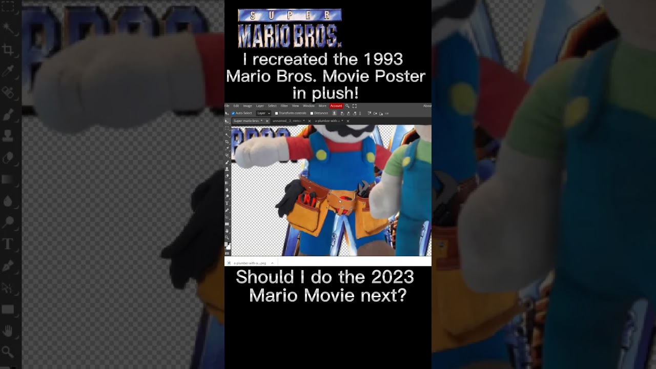 I Recreated the 1993 Mario Movie Poster in Plush! #shorts #peaches