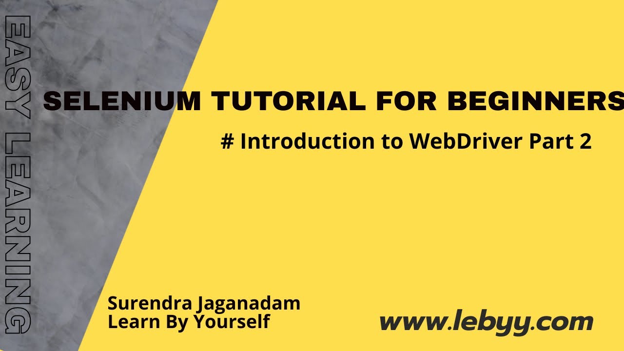 Selenium WebDriver Tutorial | Selenium Tutorial For Beginner | Selenium WebDriver Introduction Day 2