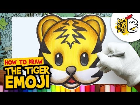 HOW TO DRAW THE TIGER EMOJI | Best Emoji Drawing For Kids | BLABLA ART