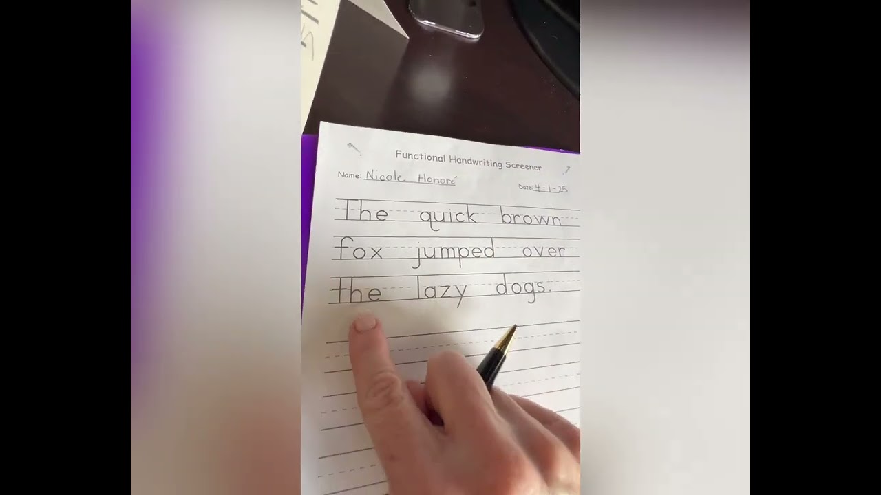 Video Modeling: Writing a sentence on the line with spaces!