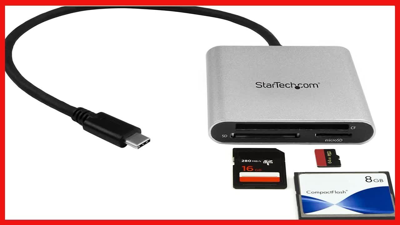 StarTech.com USB 3.0 Flash Memory Multi-Card Reader/Writer with USB-C - SD microSD and CompactFlash