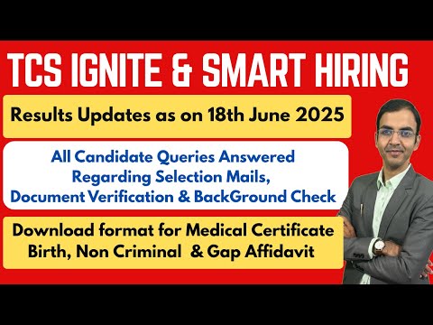 TCS Ignite & Smart Hiring Latest Results Update on 18th June | Selection, Rejection, BG Check & FAQs